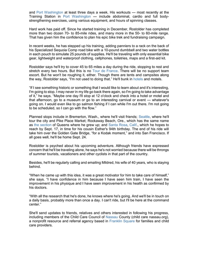 Freelance writing sample: Feature story | PDF