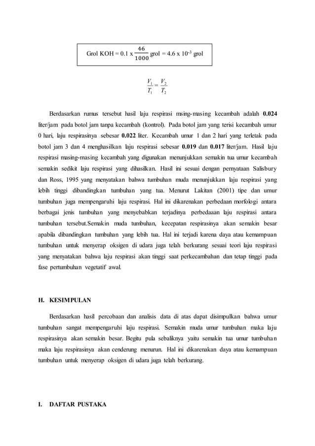 8. laporan praktikum biologi respirasi kecambah | DOCX