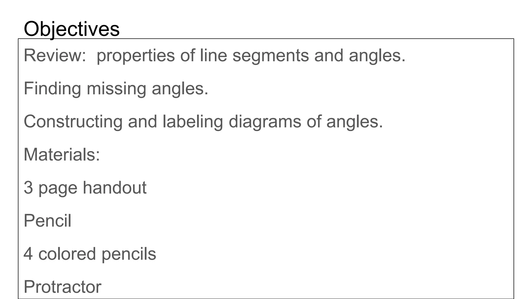 4th grade Properties of Line Segments and Angles | PPTX