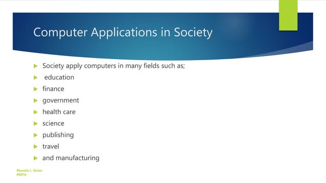 8. computer applications in society | PPTX