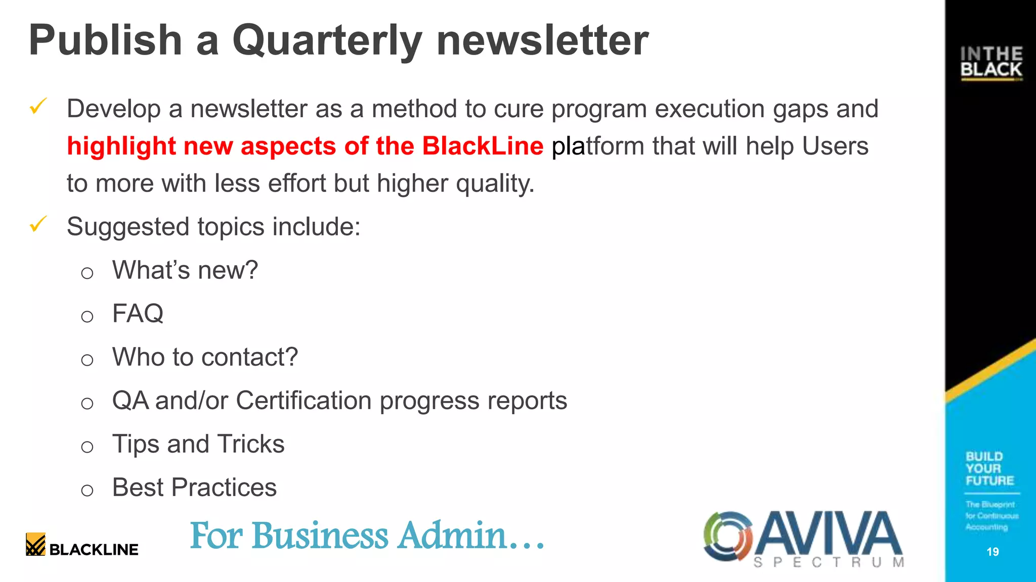 BlackLine System Admin Best Practices | PPTX