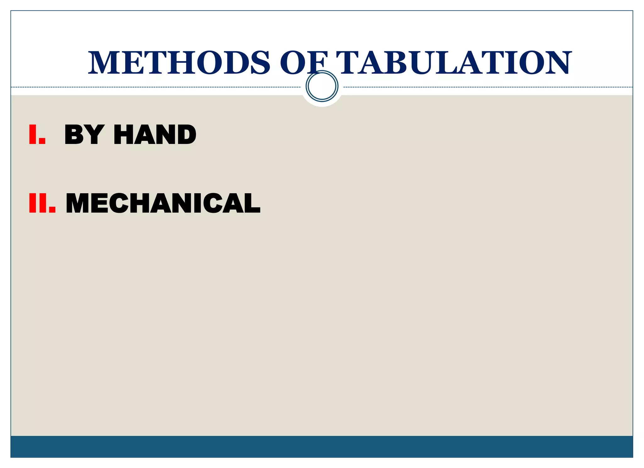 Tabulation of Data | PPTX