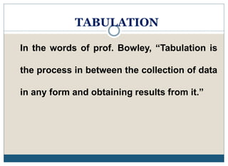 Tabulation of Data | PPTX
