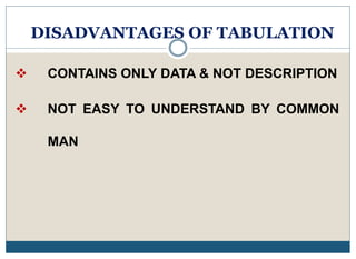 Tabulation of Data | PPTX