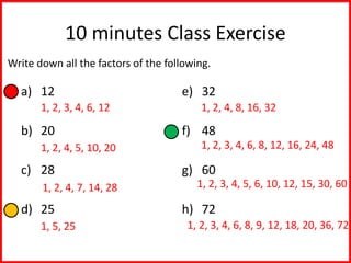 8.3 factorisation lesson | PPTX
