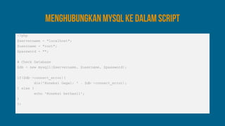 Pemrograman Web 8 - MySQL | PPT