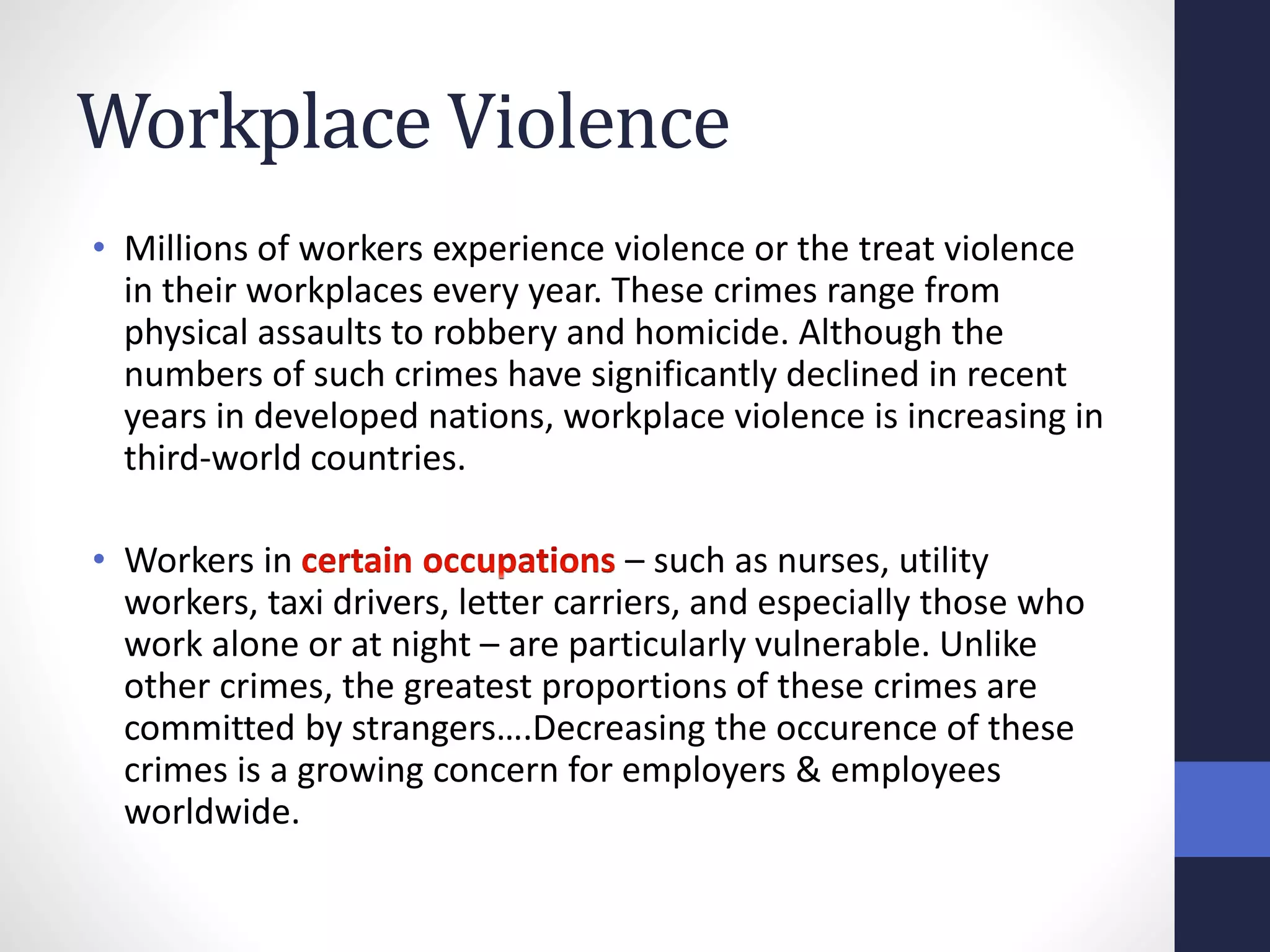 Business Ethics: Addressing workplace violence | PPTX