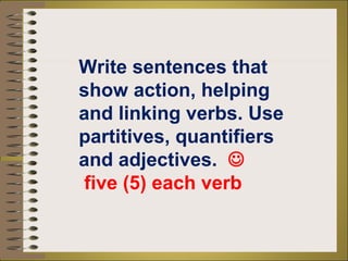 Action Verb ( future) . Helping . Linking | PPT