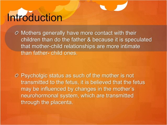 Maternal influence on child's behaviour | PPT