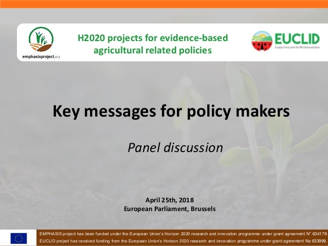 Key messages for policy makers