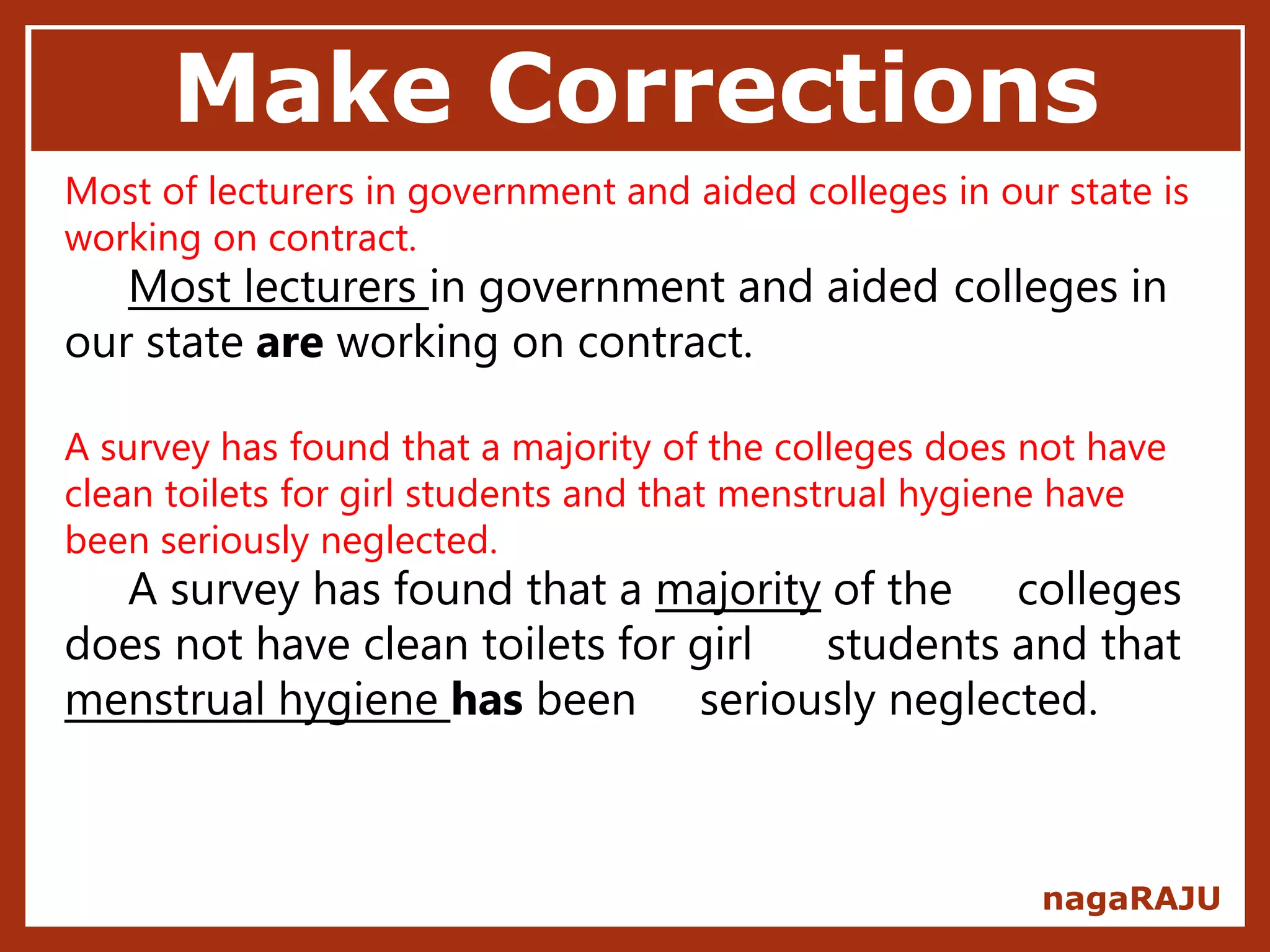 Irregular Verbs and Concord | PPT