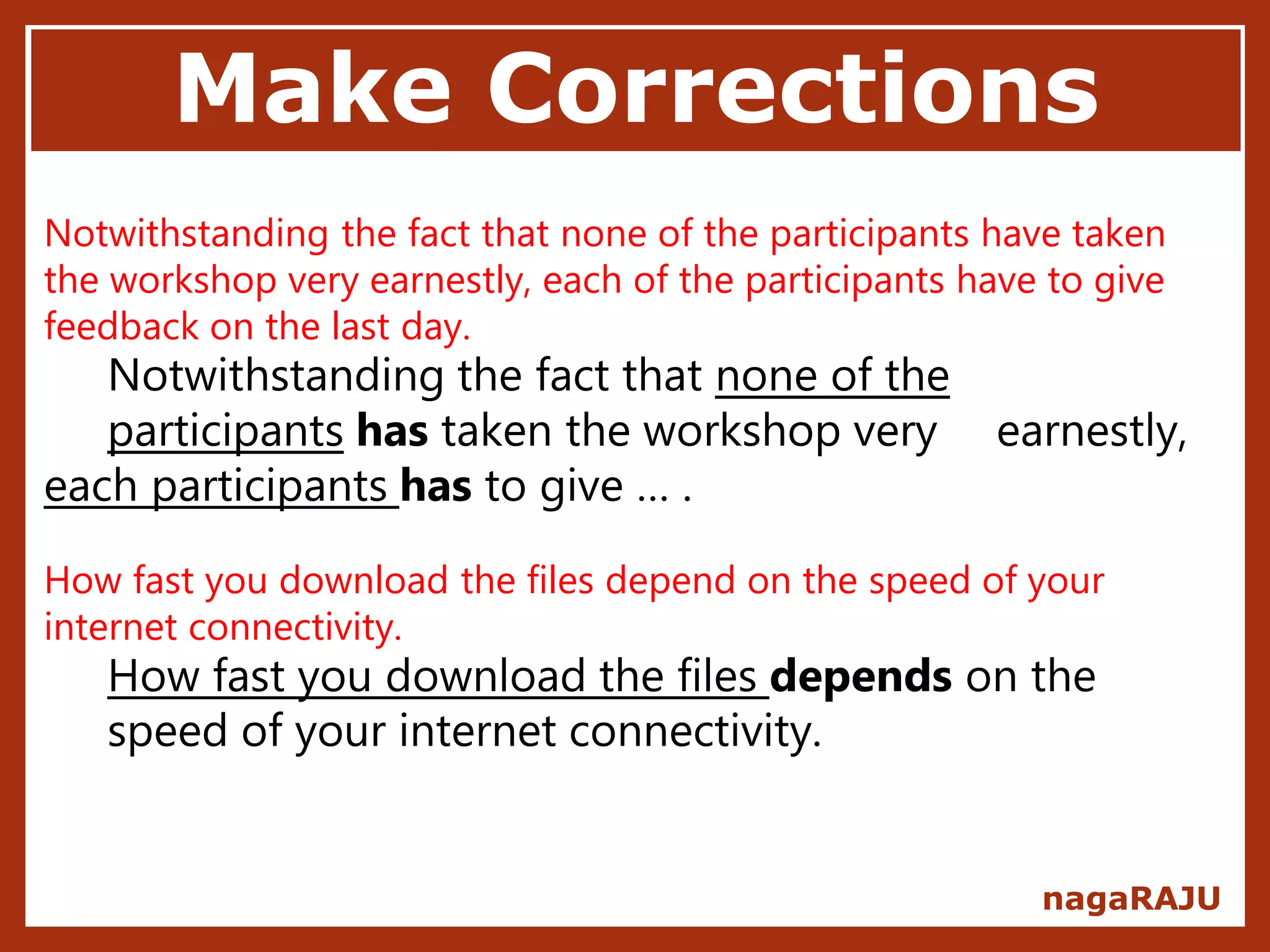 Irregular Verbs and Concord | PPT