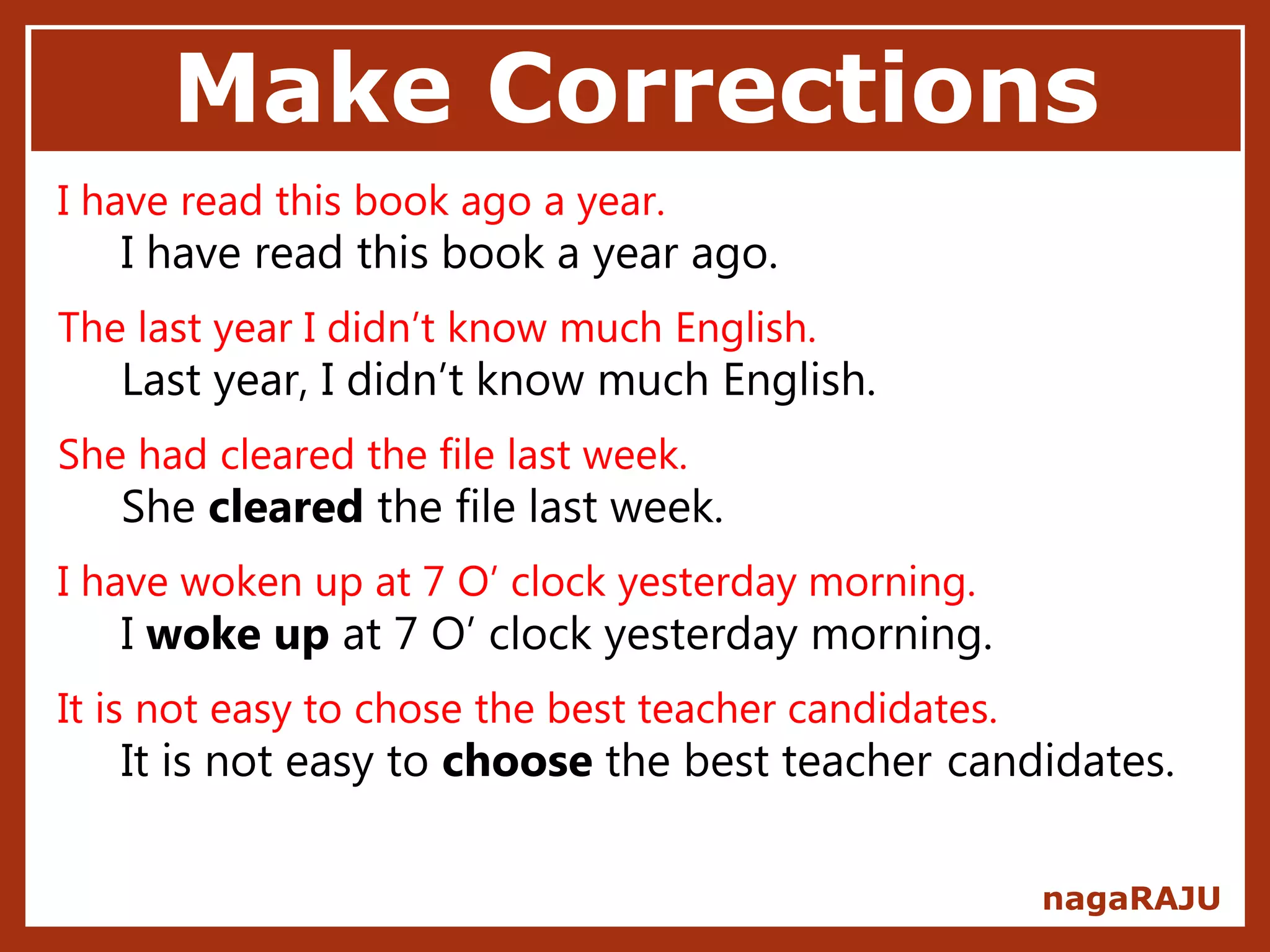 Irregular Verbs and Concord | PPT