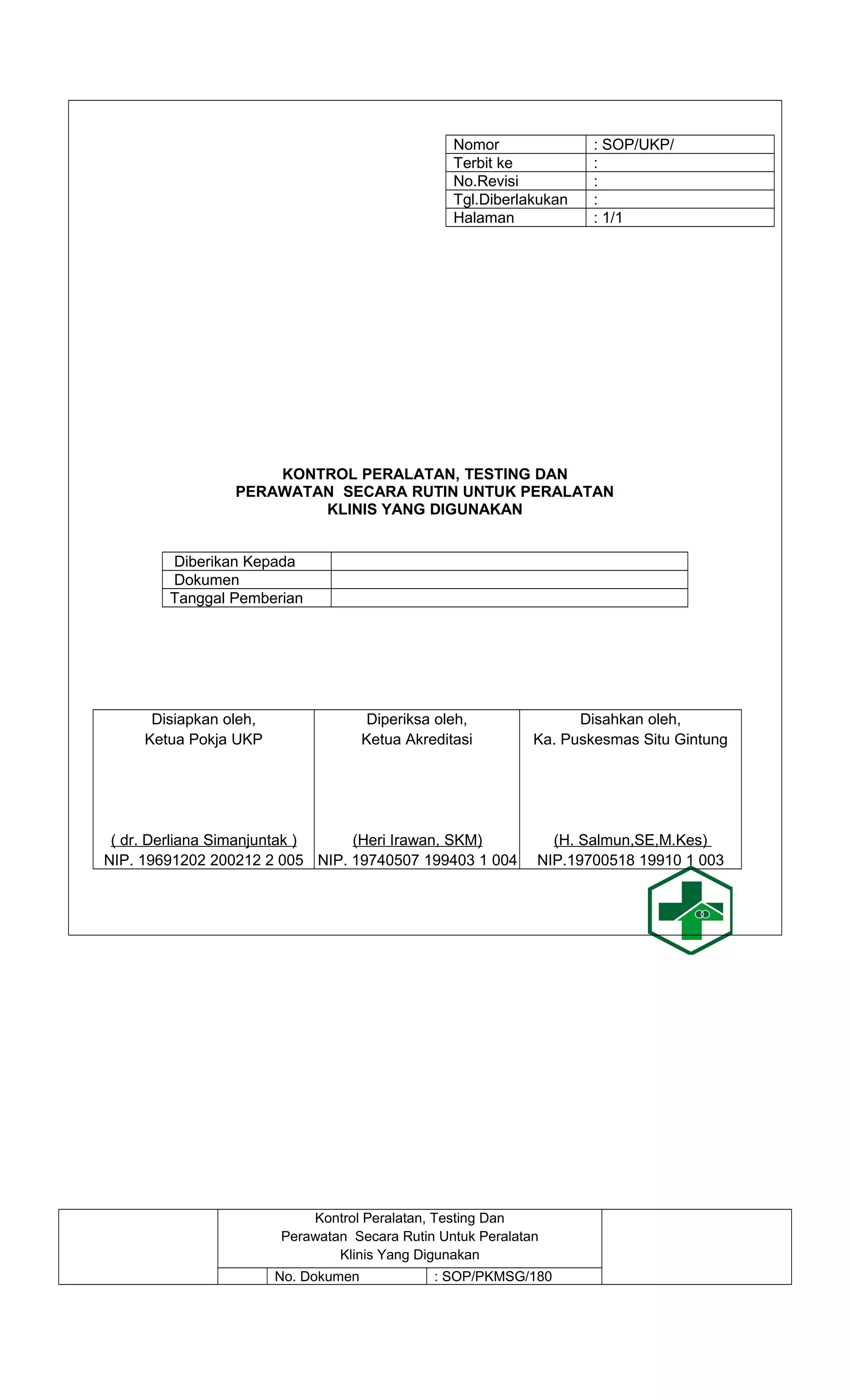 8.6.2.3 sop kontrol peralatan, testing dan | DOC