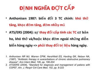 CHẨN ĐOÁN VÀ KIỂM SOÁT ĐỢT CẤP COPD | PPT