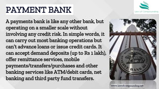 What is a Payment Bank ? 11 New Payment Banks. | PPTX