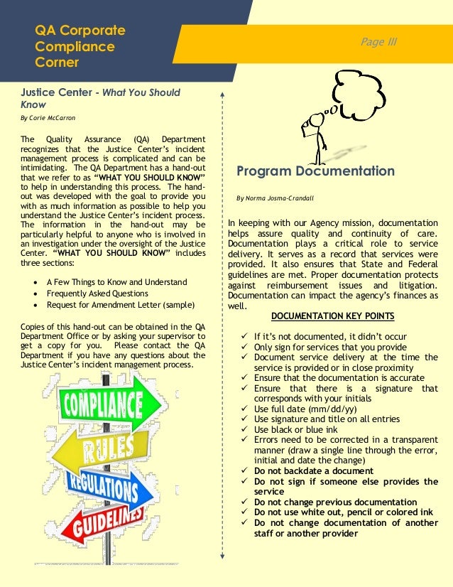 QA Corporate Compliance Newsletter