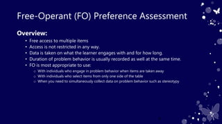 8. free operant preference assessment | PPTX