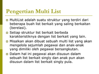 8. Multi List (Struktur Data) | PPTX