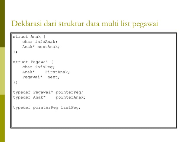8. Multi List (Struktur Data) | PPTX