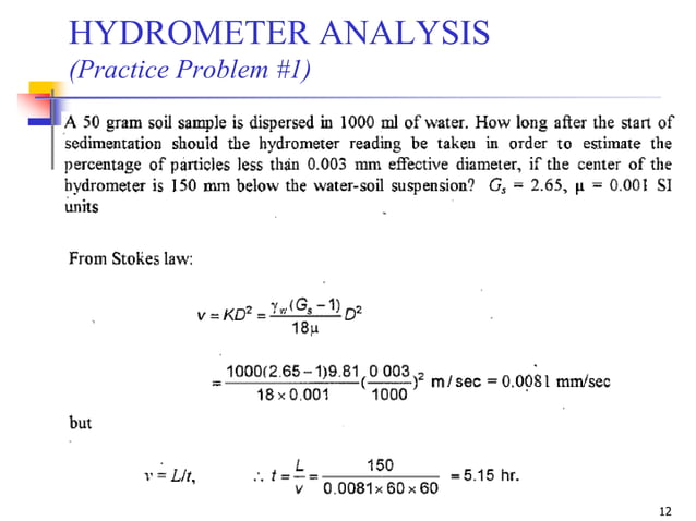 Geotechnical Engineering-I [Lec #8: Hydrometer Analysis] | PPT