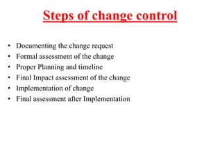calulation of yields, production record review,change control | PPTX