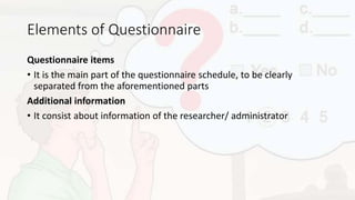 Questionnaire | PPTX