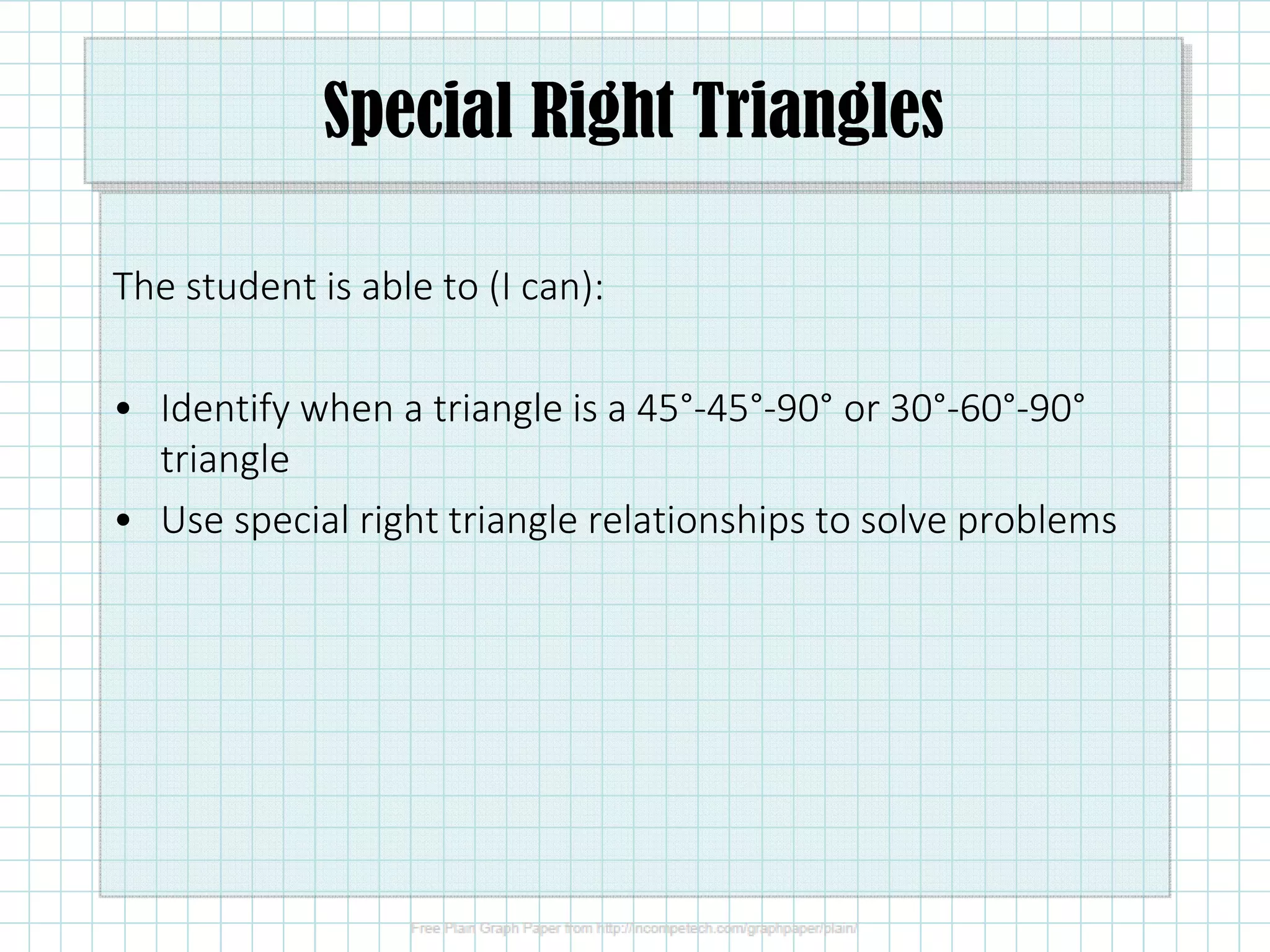 8.1 Special Right Triangles | PDF