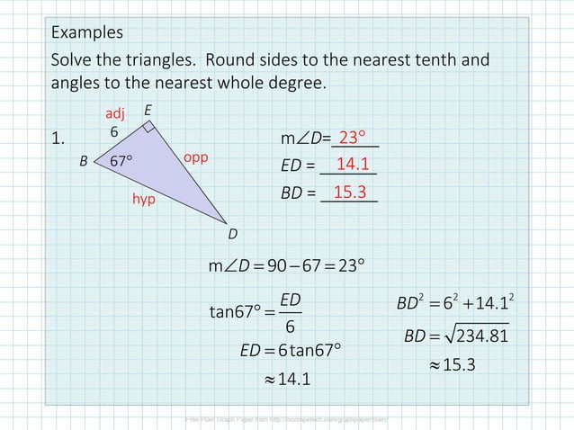8.3 Solving Right Triangles | PDF