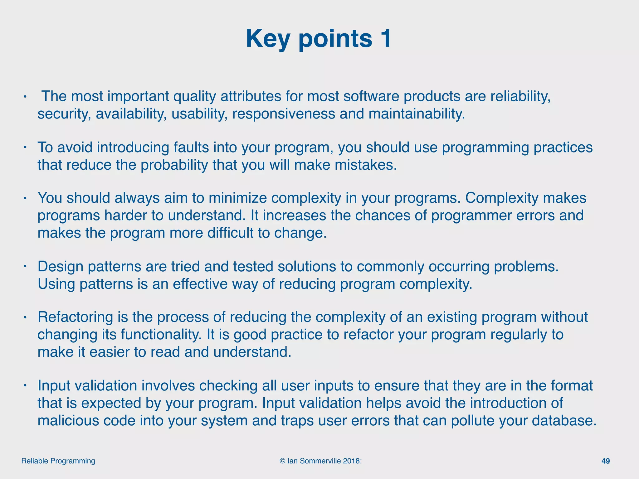 Engineering Software Products: 8. Reliable programming | PDF