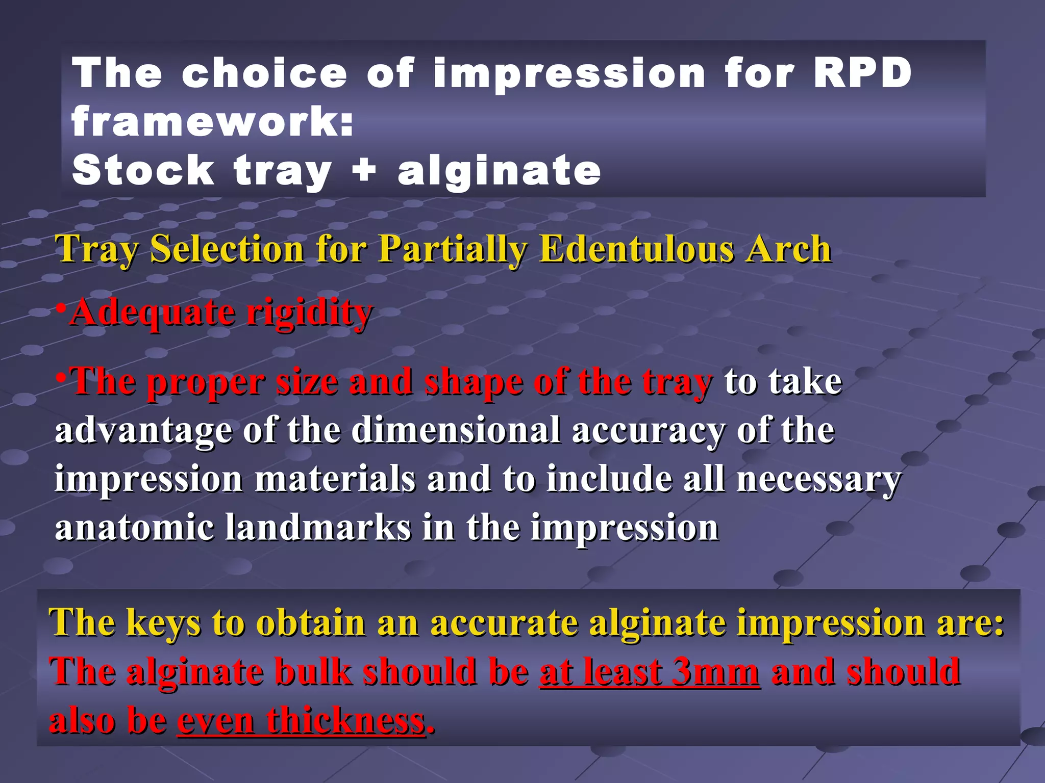 6. final impression techniques for removable partial dentures | PPT