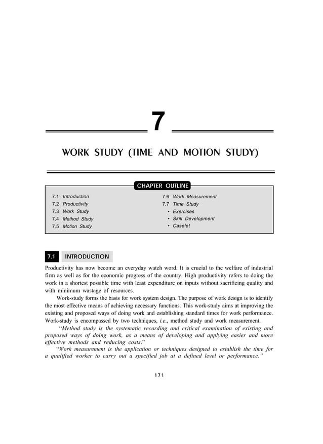 8. chapter 7 work study (time and motion study) | PDF