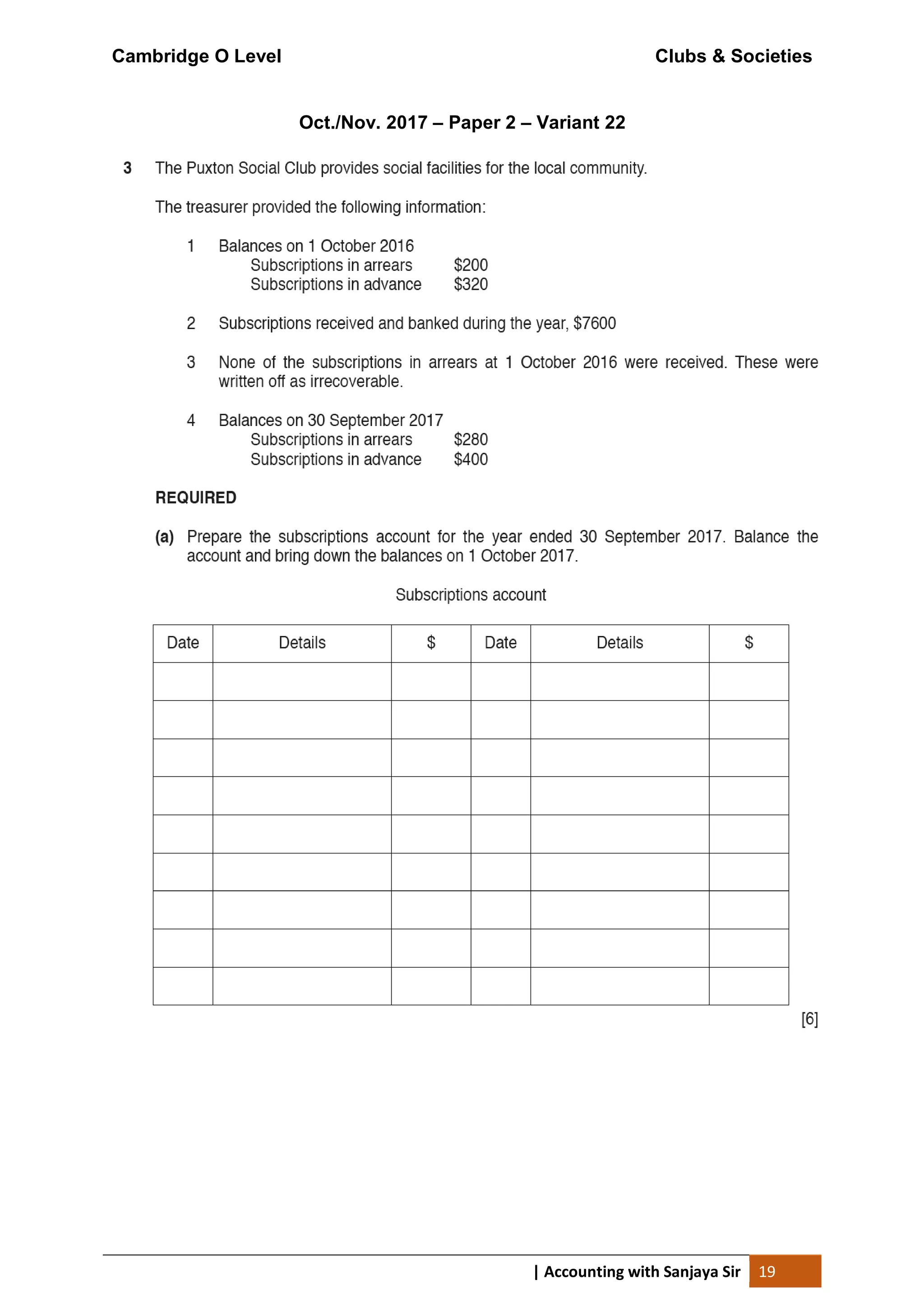clubs & societies : final accounts of non - profit organisations | PDF