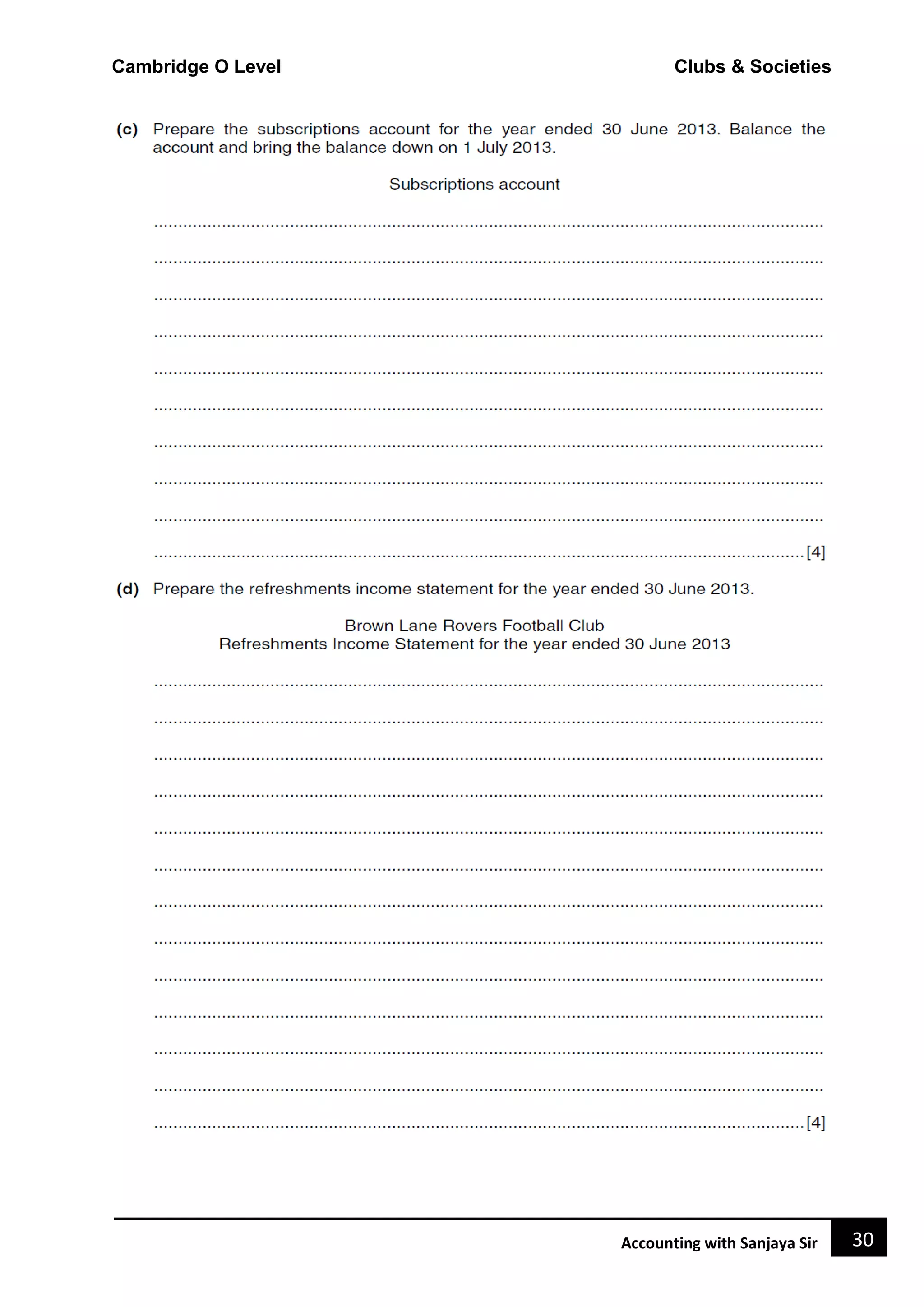 clubs & societies : final accounts of non - profit organisations | PDF