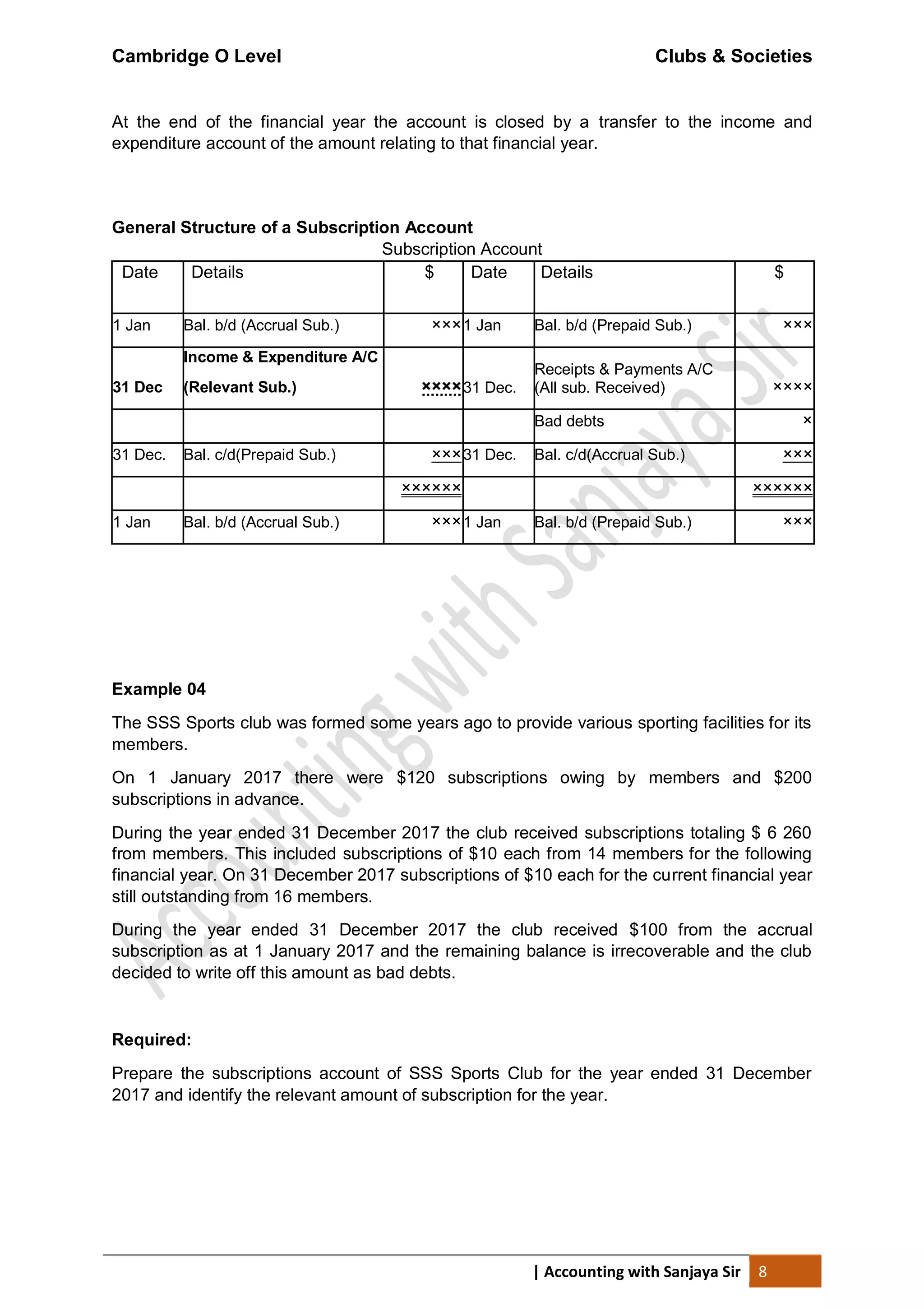 clubs & societies : final accounts of non - profit organisations | PDF