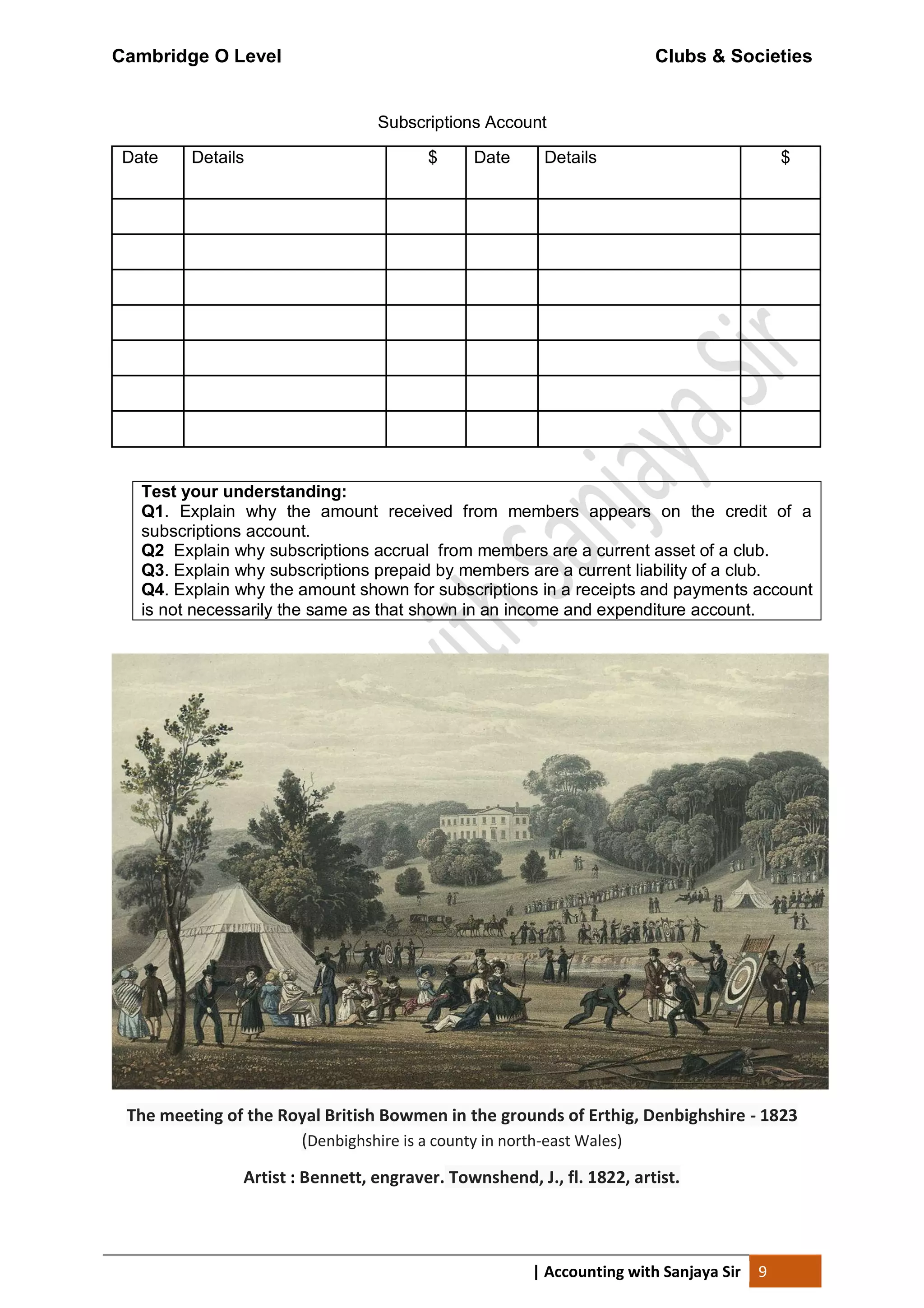 clubs & societies : final accounts of non - profit organisations | PDF