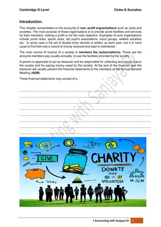clubs & societies : final accounts of non - profit organisations | PDF