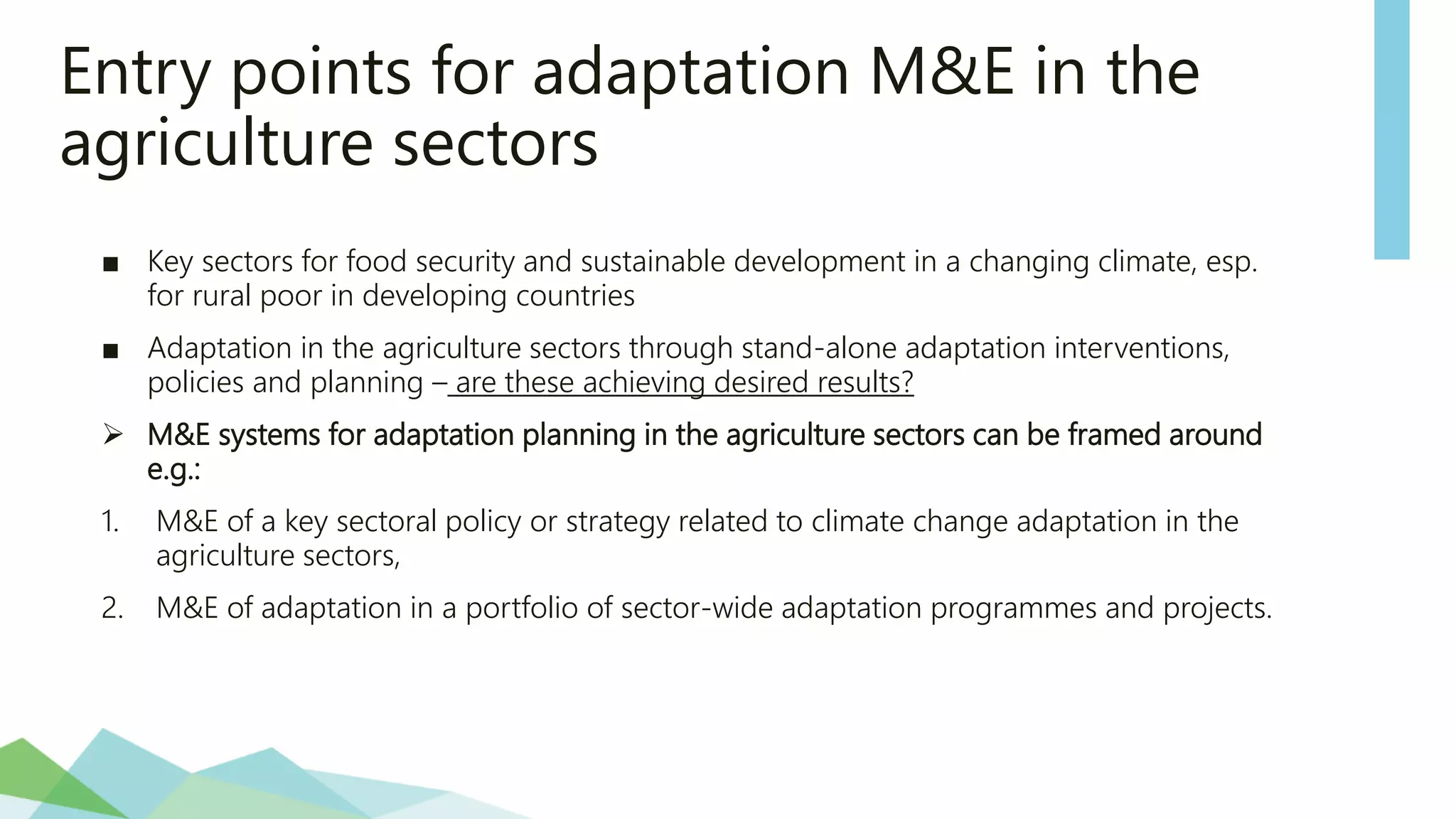 Session 8.1.1: M&E for Adaptation Planning in the Agriculture Sector | PDF