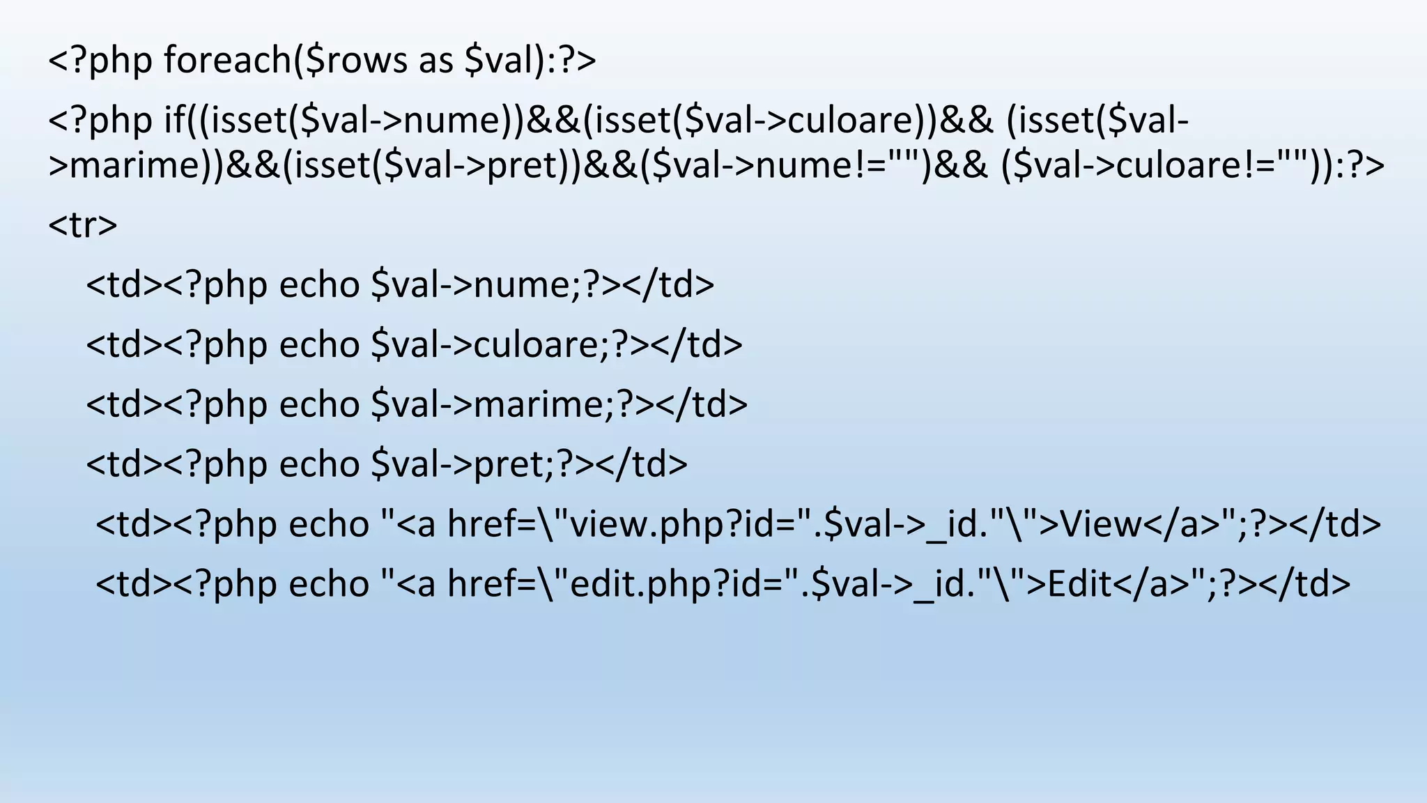 8. Php MongoDB stergerea unui document | PPT