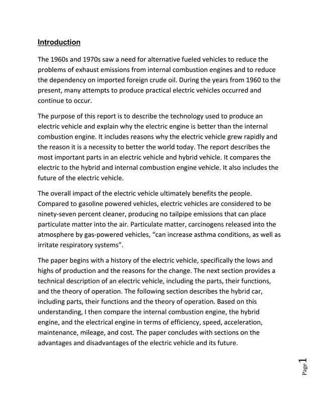 The Electric Vehicle | PDF