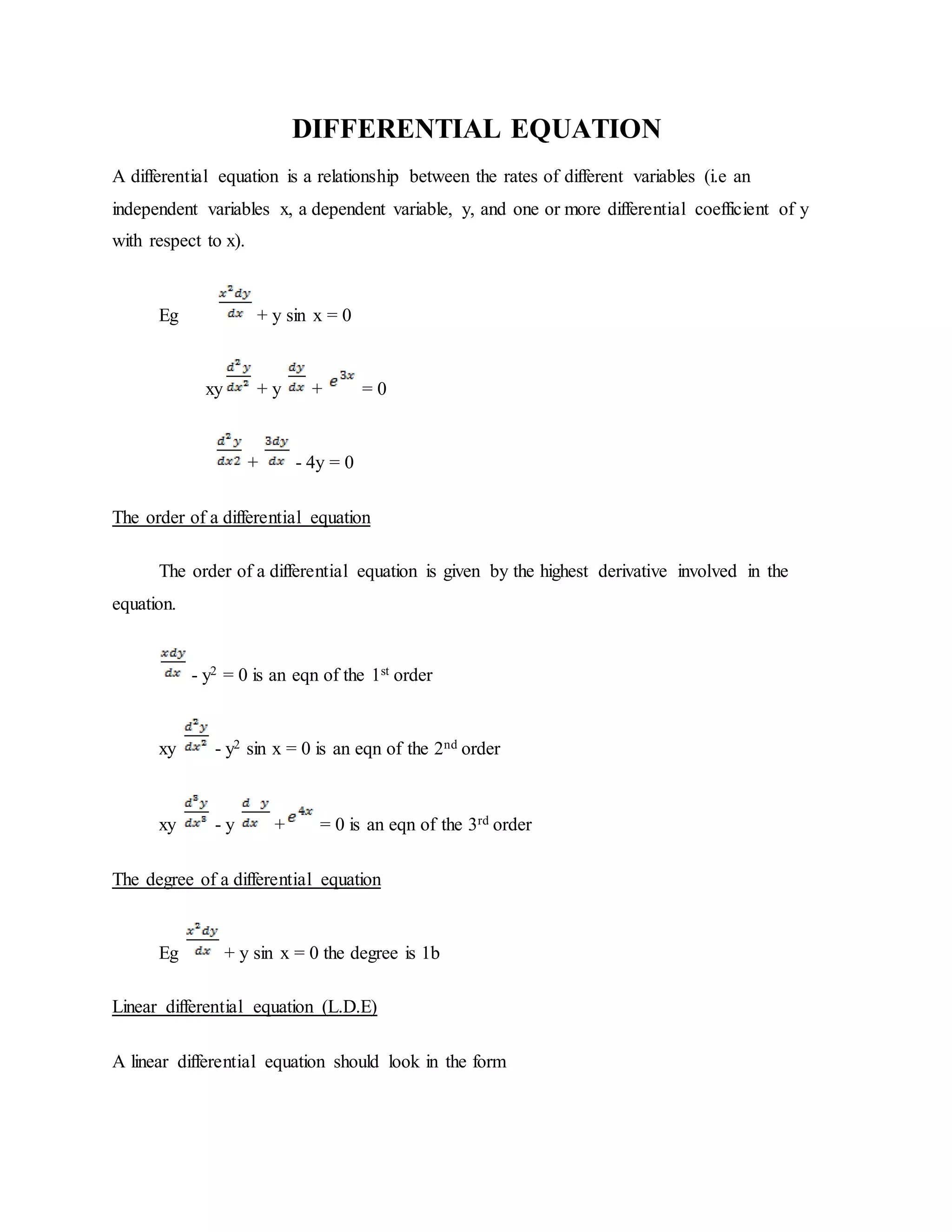 DIFFERENTIAL EQUATION | PDF