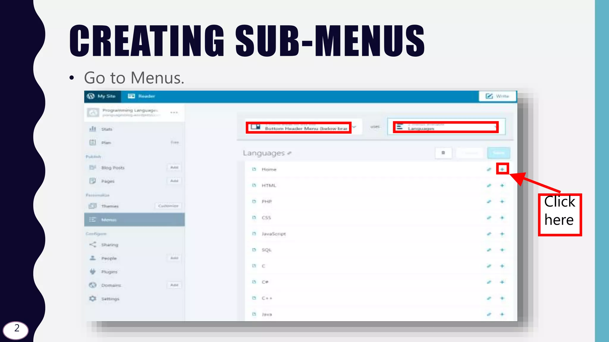 Wordpress - S03.L08 - Creating Sub-menus | PPT