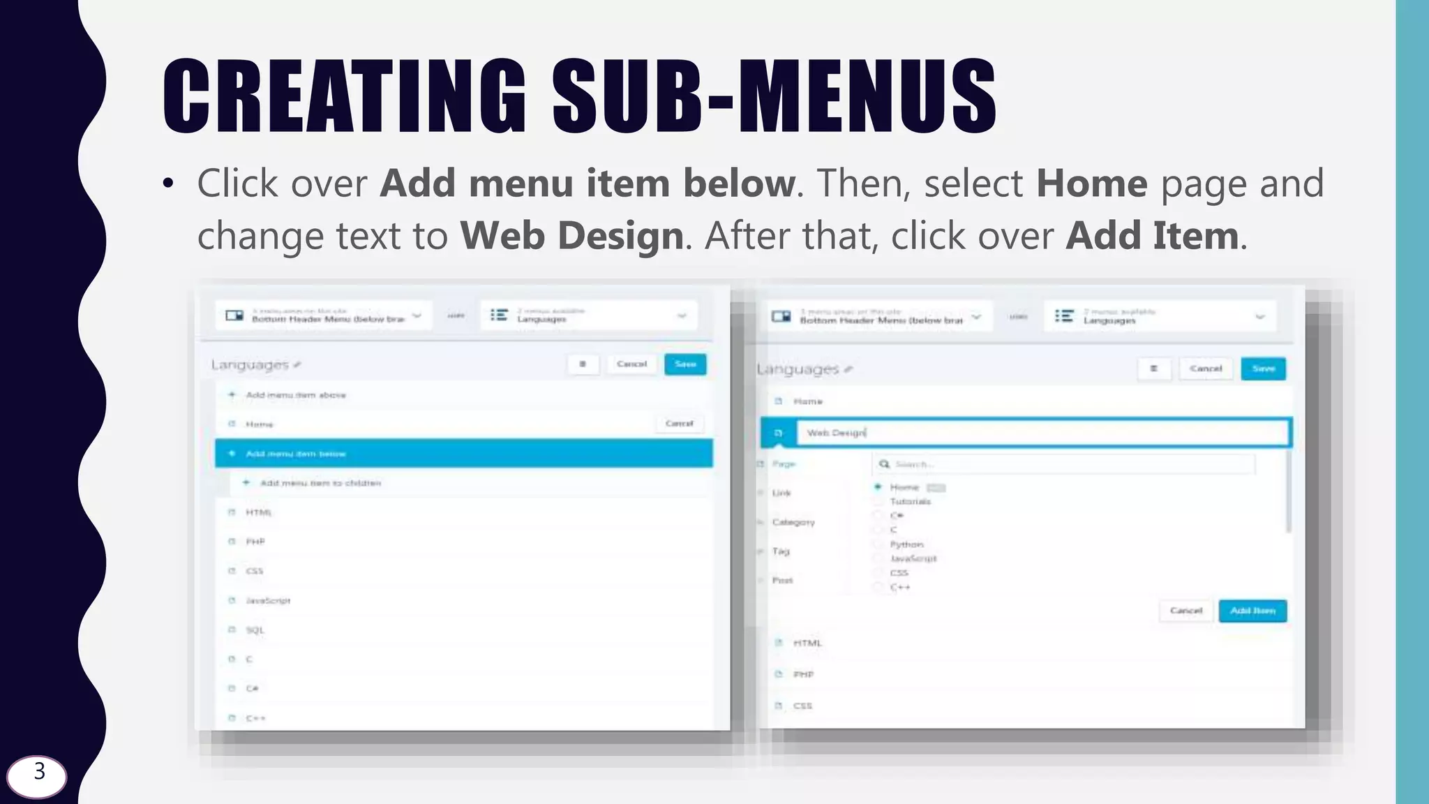 Wordpress - S03.L08 - Creating Sub-menus | PPT