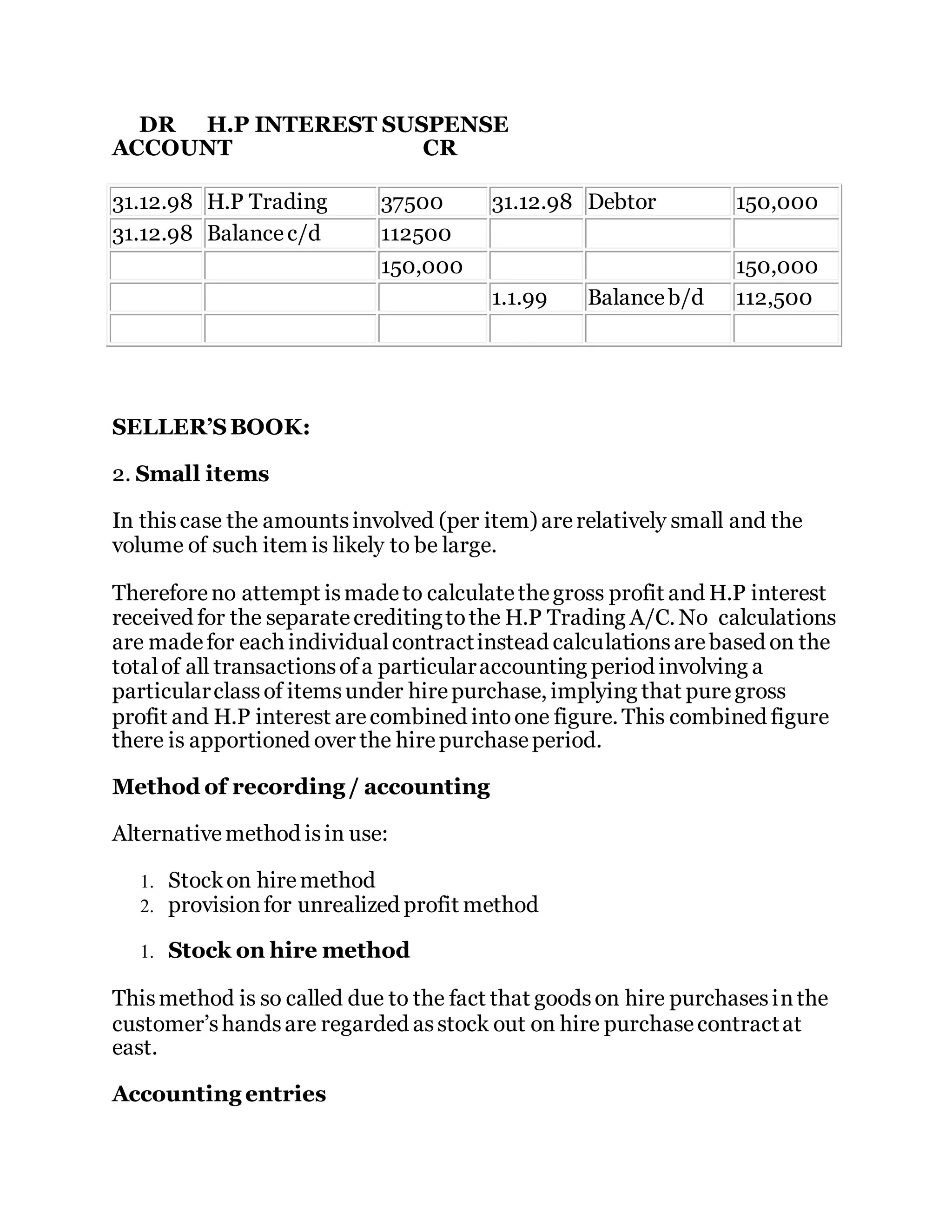 HIRE PURCHASE ACCOUNTING | DOCX | Business Accounting & Finance | Business