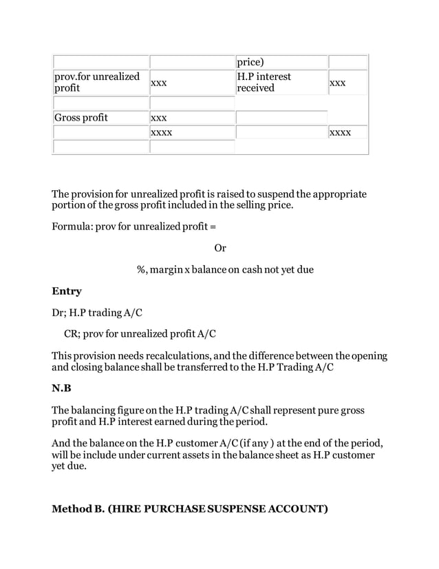 HIRE PURCHASE ACCOUNTING | DOCX | Business Accounting & Finance | Business