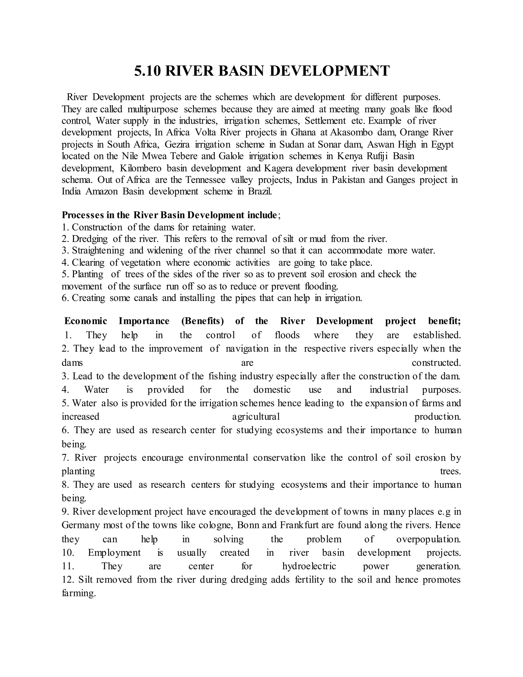 RIVER BASIN DEVELOPMENT | PDF