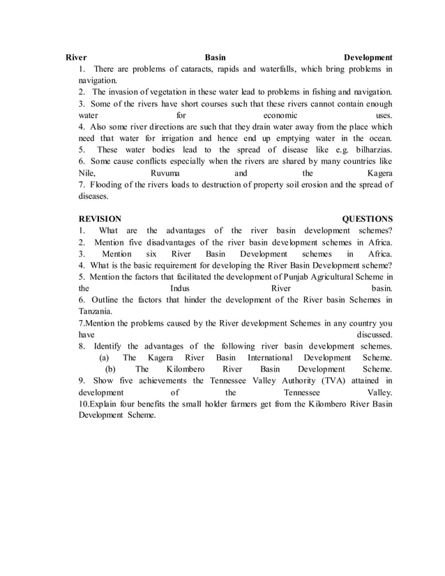 RIVER BASIN DEVELOPMENT | PDF