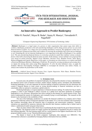 An Innovative Approach to Predict Bankruptcy | PDF