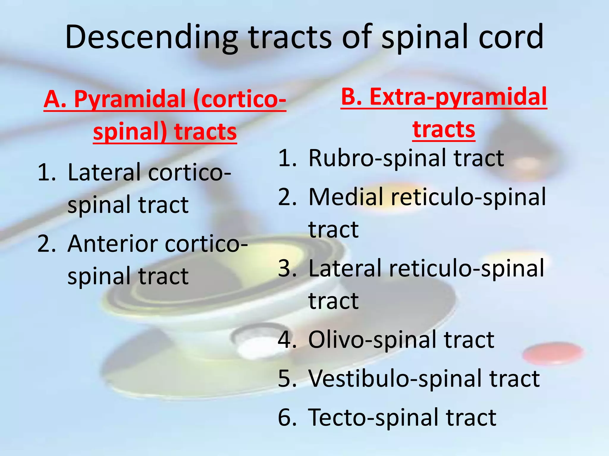Spinal cord & its tracts II (Descending tracts) | PPTX