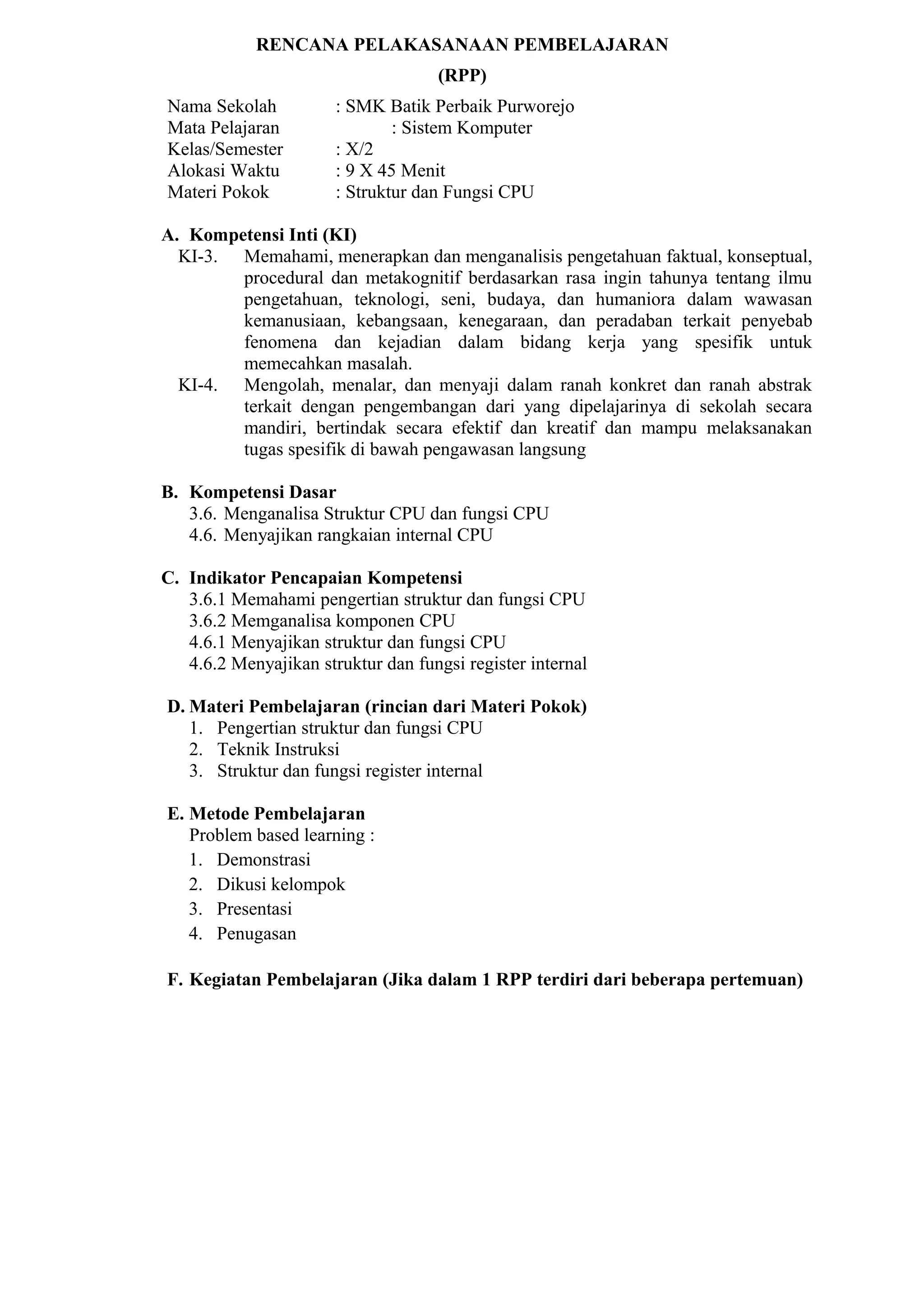 8. rpp 10 siskom 1 | PDF